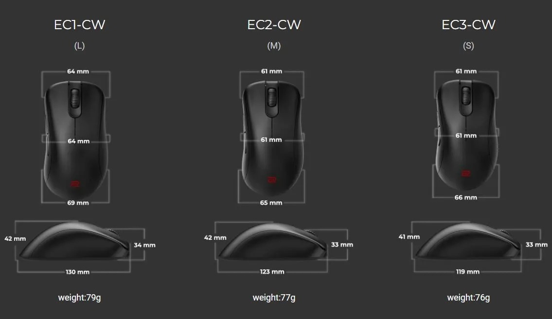 Chuột ZOWIE EC2-CW | Không dây - chuyên FPS | Chính hãng | Gearshop